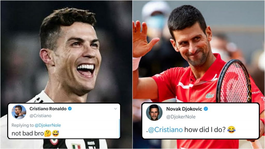'Not bad bro' - Cristiano Ronaldo impressed by Novak Djokovic's ...