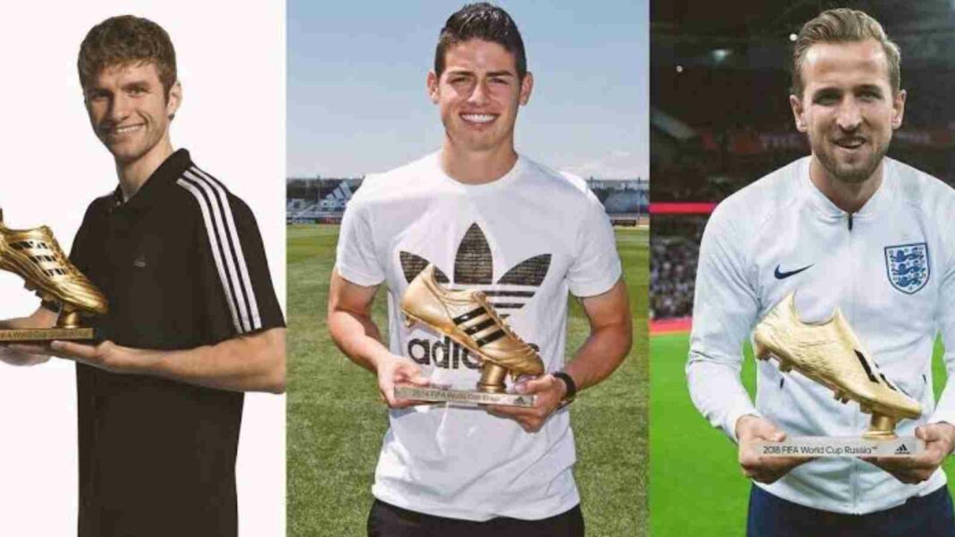Who won last edition's 'Golden Shoe' award at FIFA World Cup in 2018?