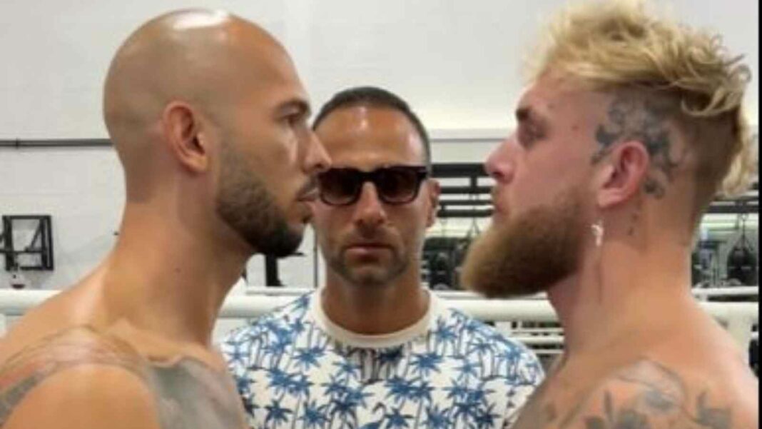 BREAKING! Jake Paul faces off against 'Top G' Andrew Tate ahead of ...