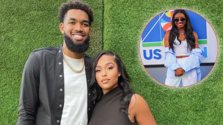 Karl-Anthony Towns girlfriend Jordyn Woods and Simone Biles 'twin' at ...