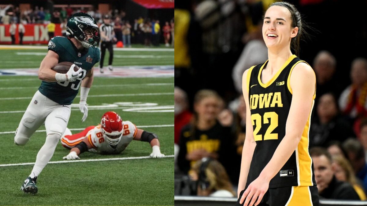 Chiefs superfan Caitlin Clark congratulates Eagles corner and fellow ...