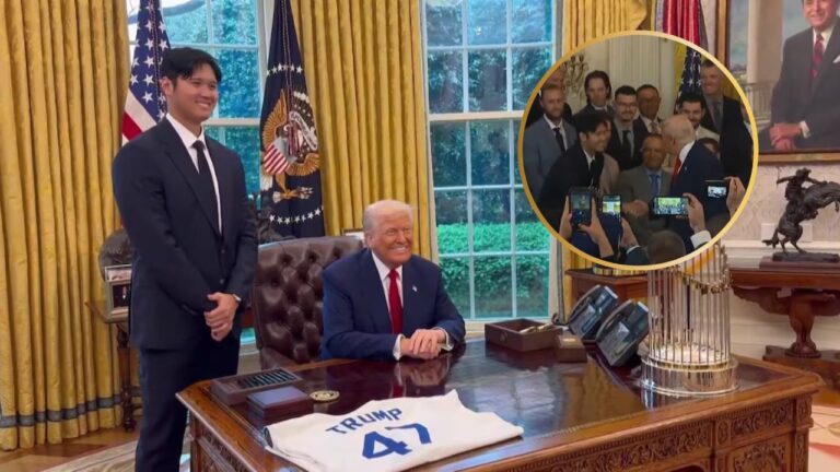 Donald Trump heaps huge praise on Shohei Ohtani during Dodgers visit to ...