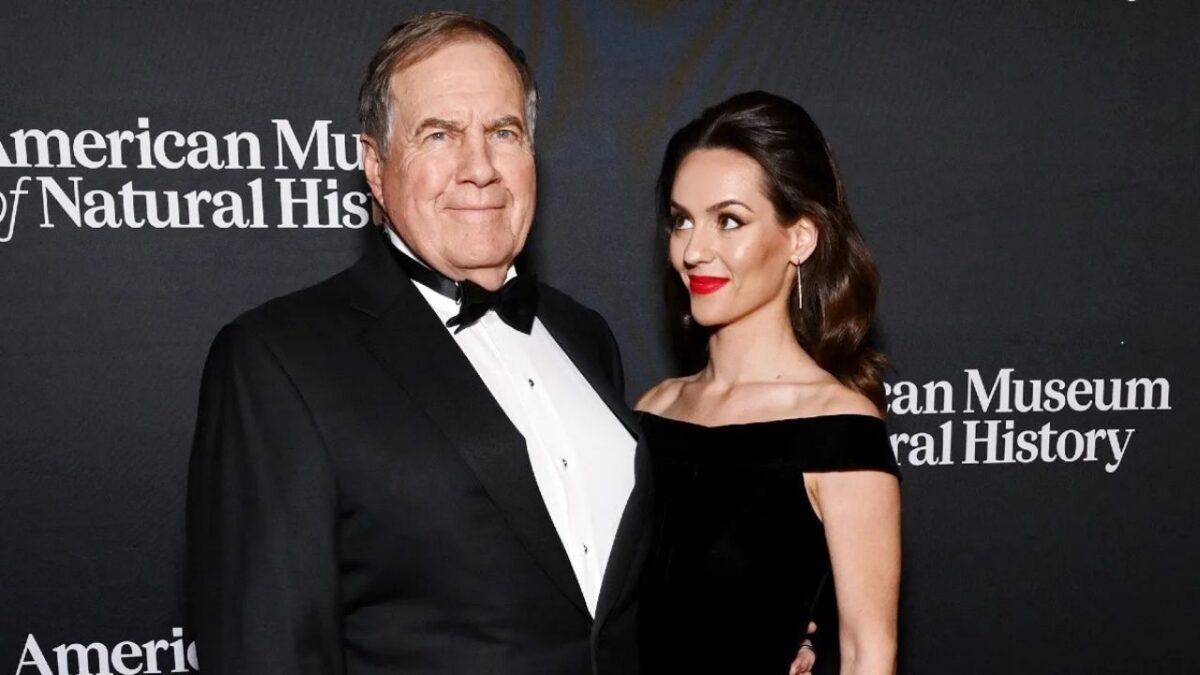 Jordon Hudson intervenes midway during Bill Belichick's CBS interview to counter a personal question