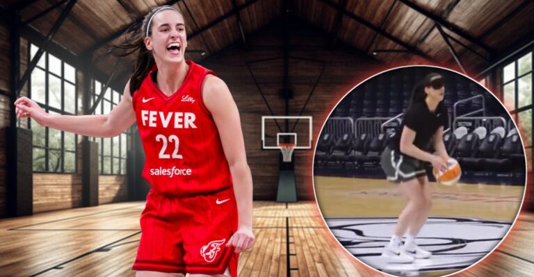 Caitlin Clark Draining Blindfolded Three-Pointer and Trick Shot has ...