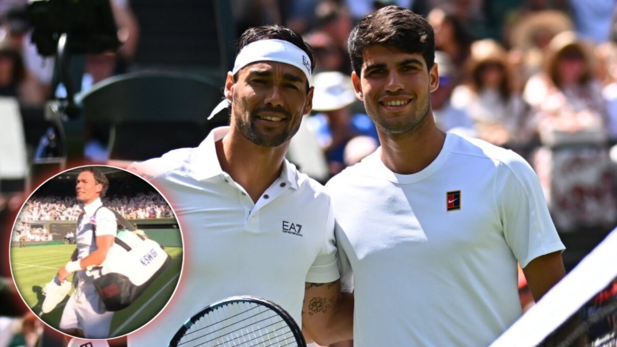 (In Images) Fabio Fognini Asks for Carlos Alcaraz's Shirt to Give to his Son After a Heroic ...