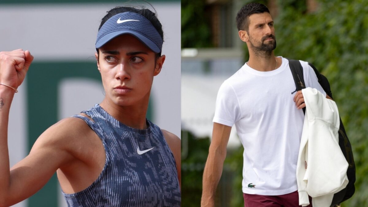Novak Djokovic Practices with Mixed Doubles Partner Olga Danilovic for ...