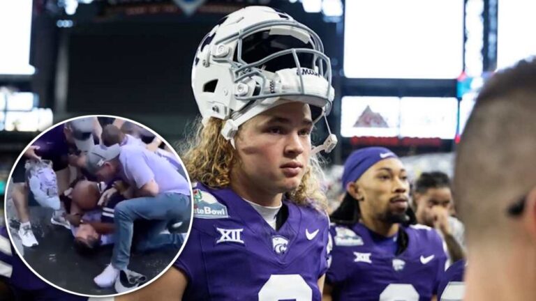 (Video) Kansas State QB Avery Johnson's Father, Brother Get into Massive Fight After Loss to Iowa