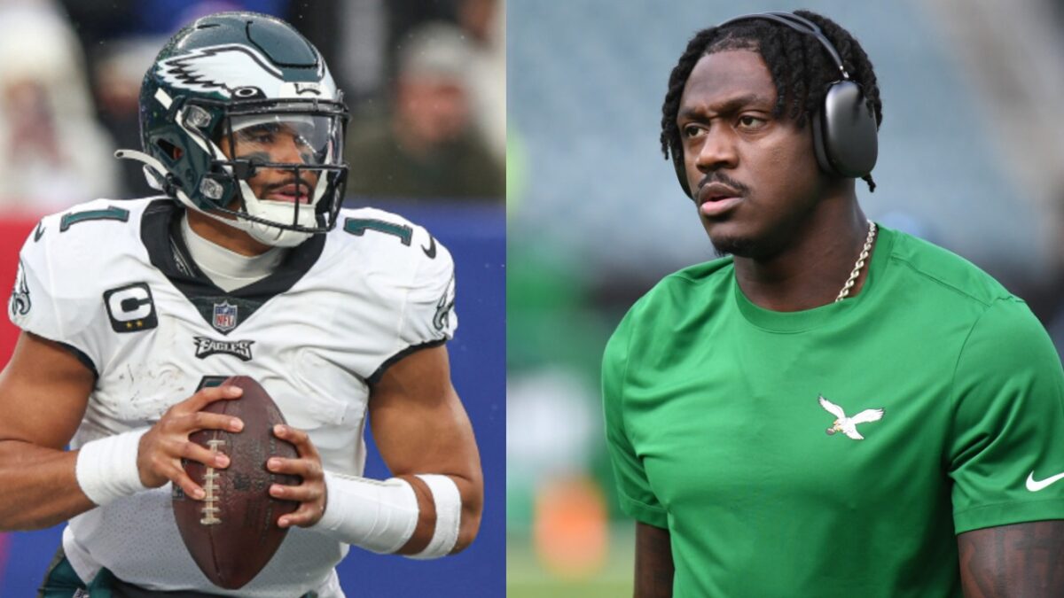 Jalen Hurts Has a Cold Reaction to AJ Brown’s Viral Tweet After Bucs Game