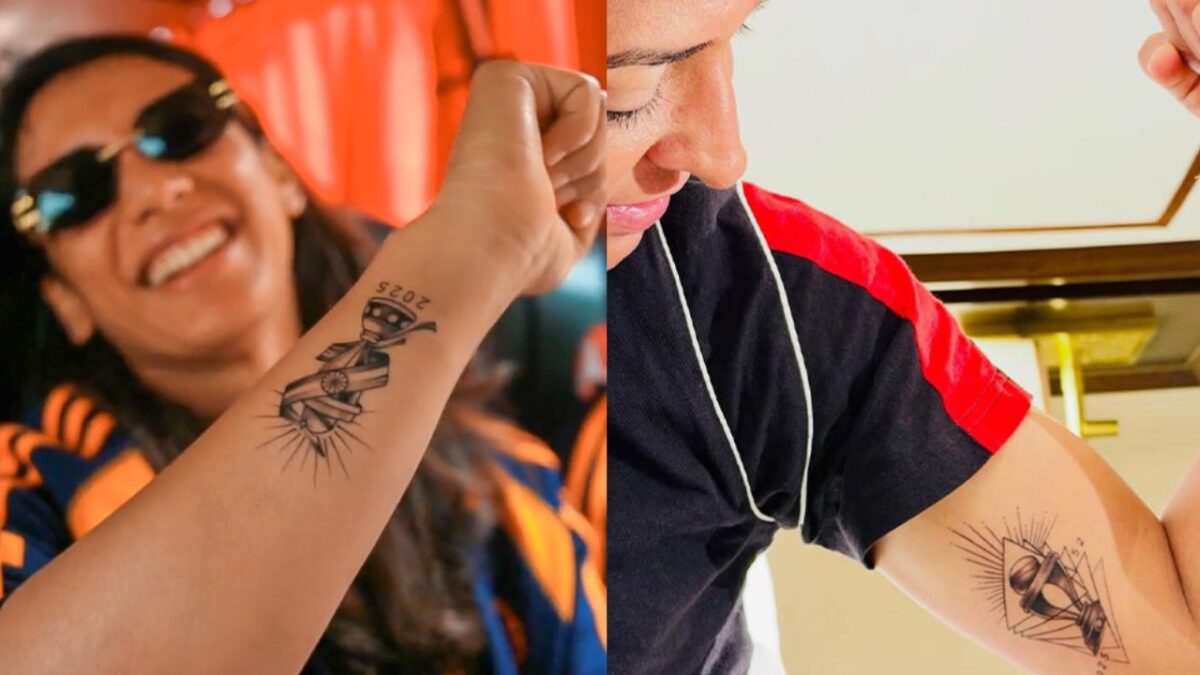 Smriti Mandhana and Harmanpreet Kaur Flexing World Cup Tattoo After ...