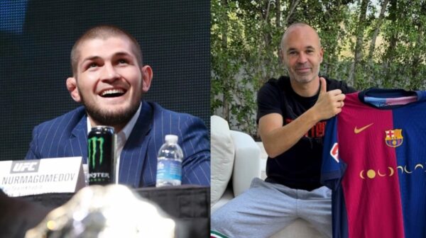 WATCH: Khabib Nurmagomedov Taunts Soccer Legend Andres Iniesta