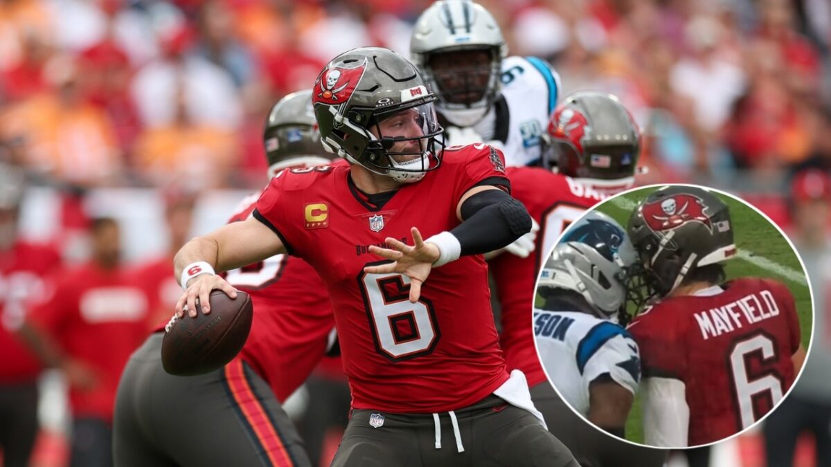 (Video) Baker Mayfield Has a Heated Moment with Mike Jackson During ...