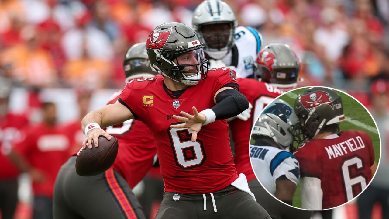 (Video) Baker Mayfield Has a Heated Moment with Mike Jackson During ...