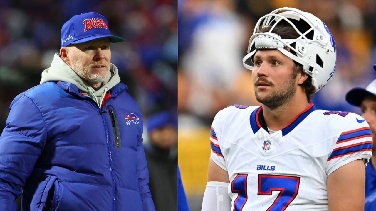 Josh Allen Arrives on Crutches to Take Accountability on Sean McDermott ...