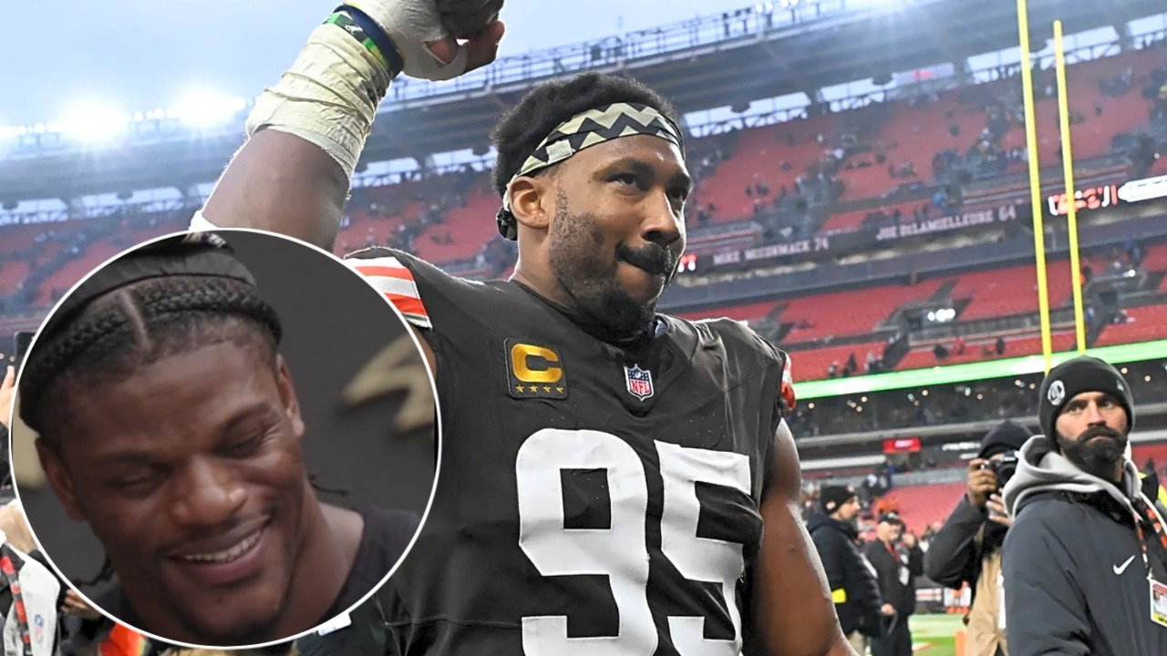 Lamar Jackson Had a Funny 1-Word Reaction to Myles Garrett Leaving the ...