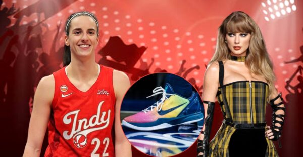 Caitlin Clark Debuts Taylor Swift's Eras Tour Sneakers Against Sky